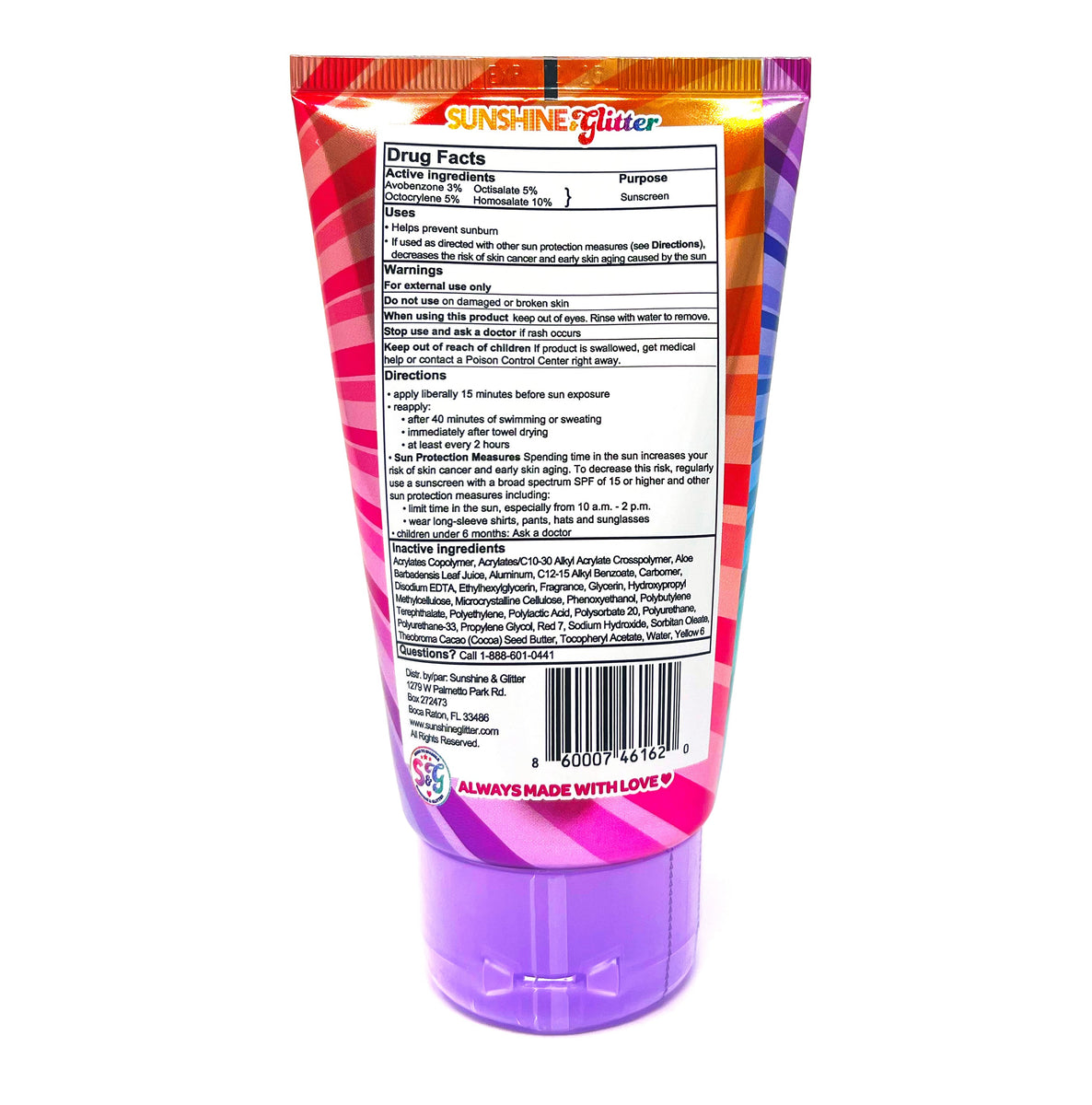 Party Cake | Glitter Sunscreen | Rainbow | SPF50 | 3.4 oz. – Sunshine ...