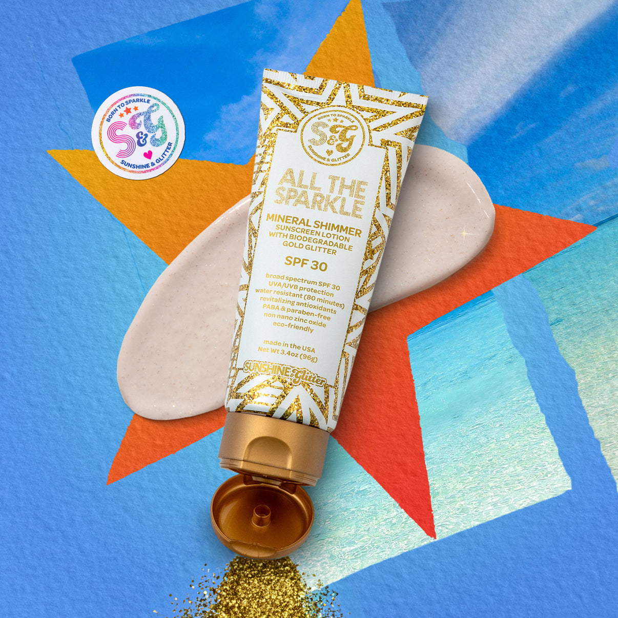 ALL THE SPARKLE - Mineral Shimmer with Biodegradable Glitter SPF 30 ...