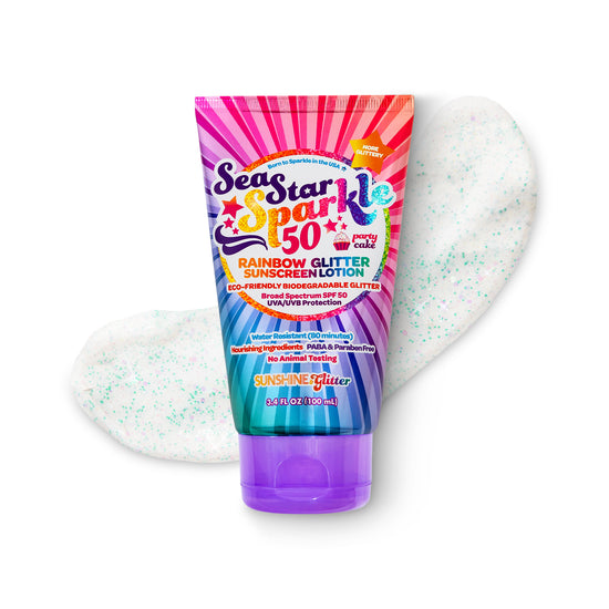Sea Star Sparkle Rainbow Party Cake SPF 50 Travel-Ready Gift Set ...